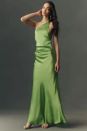 Italian Satin Trapeze Long Midi Dresses