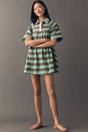 DAMSON MADDER Maggie Cotton Stripe Mini Dress