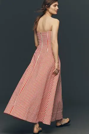 ASTON STUDIO Strapless Denim Maxi Dress
