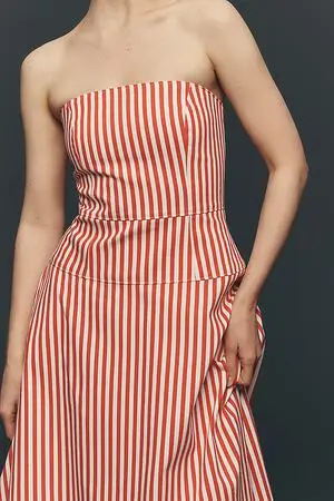 ASTON STUDIO Strapless Denim Maxi Dress