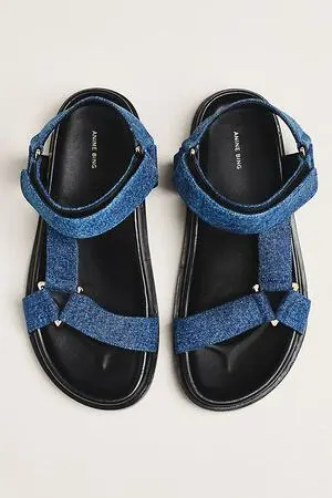 ANINE BING Jess Hardware Ankle-strap Sandals - Light Blue