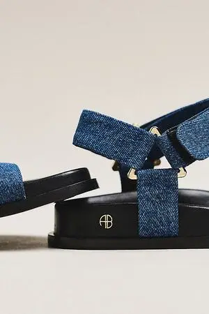 ANINE BING Jess Hardware Ankle-strap Sandals - Light Blue