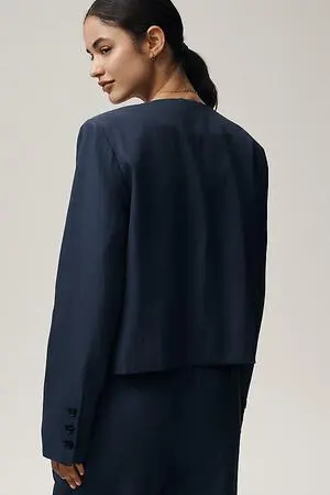 Maeve Collarless Cropped Blazer Jacket