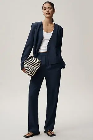 Maeve Collarless Cropped Blazer Jacket