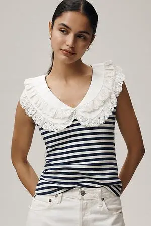 Maeve Ruffle Collar Tank Top