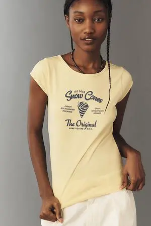 PILCRO Snow Cone Cotton Tee