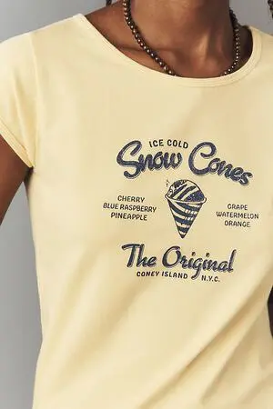 PILCRO Snow Cone Cotton Tee