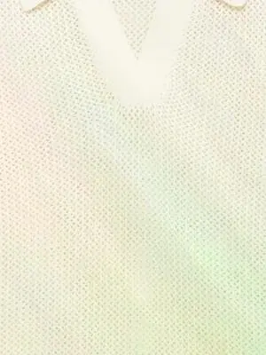 DUNST Open-knit Polo-collar T-shirt - Neutrals
