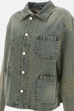 META CAMPANIA COLLECTIVE Cropped Denim Jacket - Blu