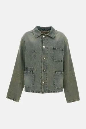 META CAMPANIA COLLECTIVE Meta Campania Cropped Denim Jacket Blue