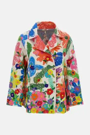 Pero Floral-print Double-breasted Jacket - Multicolor