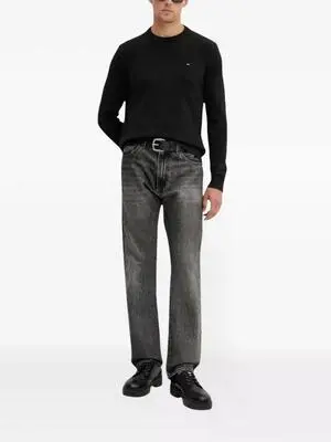 Tommy Hilfiger Logo-patch Cotton Sweater - Black