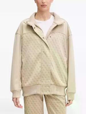 Guess Monogram-print Panelled Jacket - Neutrals
