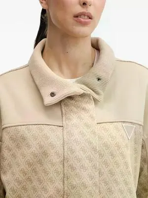 Guess Monogram-print Panelled Jacket - Neutrals