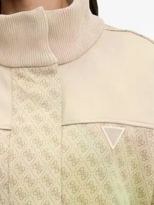 Guess Monogram-print Panelled Jacket - Neutrals