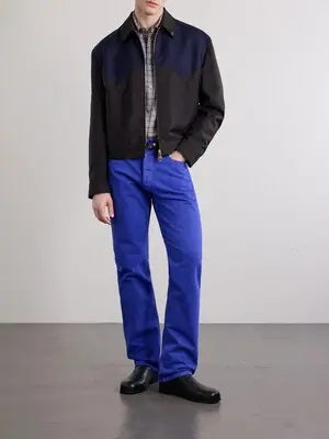 Versace Straight-leg Logo-appliquéd Jeans - Blue