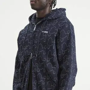 TTT MSW Dog Embroidery Zip Hoodie
