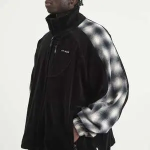 TTT MSW Velour Track Jacket With Tartan Sleeves