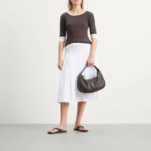 ST. AGNI Woven Bon Bon Shoulder Bag - Coffee