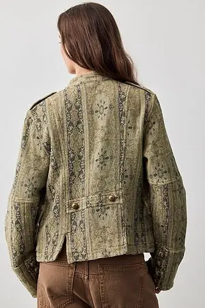 Free People Jacquard Band Jacket - Soft Fern