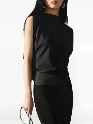 Jacquemus Open-back Draped Blouse - Black
