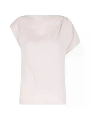 MEIMEIJ Asymmetric Draped Blouse - Pink