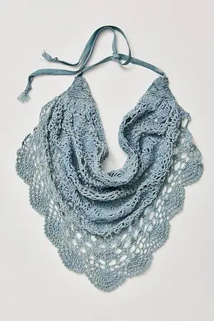 CURRIED MYRRH Lilliana Crochet Hair Scarf - Blue