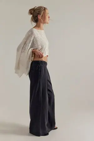 Free People Tidal Moon Low-rise Pull-on Pants - Black