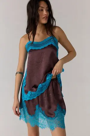 BLANCA VITA Lace Trim Mini Skirt Set
