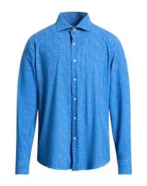 GHIRARDELLI Man Shirt Coral Size 17 Polyamide, Elastane Blue
