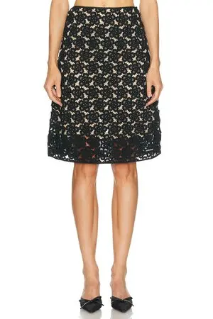 Miu Miu Macramé Anemone Skirt - Nero