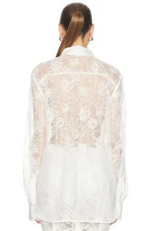 FLEUR DU MAL Juliet Lace Button Up Shirt - Ivory