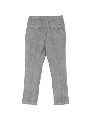 BARBA NAPOLI Drawstring-waistband Pleated Trousers - Grey