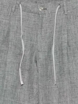 BARBA NAPOLI Drawstring-waistband Pleated Trousers - Grey