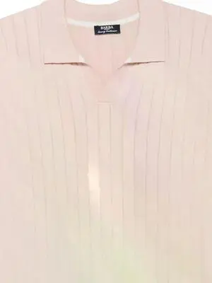 BARBA NAPOLI Ribbed-knit V-neck T-shirt - Pink