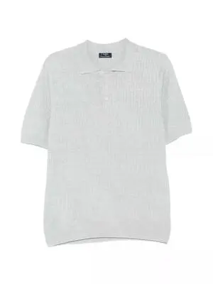 BARBA NAPOLI Ribbed-knit Polo Shirt - Blue