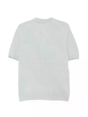 BARBA NAPOLI Ribbed-knit Polo Shirt - Blue