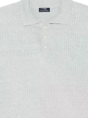 BARBA NAPOLI Ribbed-knit Polo Shirt - Blue