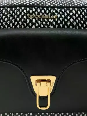 COCCINELLE Snakeskin-effect Leather Shoulder Bag - Black