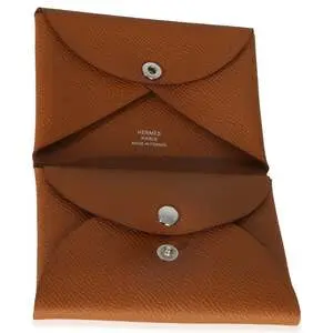 Hermès Gold Epsom Calvi Duo Card Case