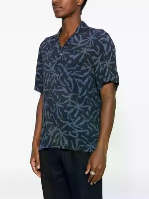 BOSS Logo-patch Piqué Shirt - Blue