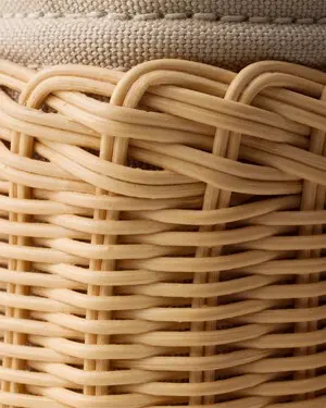Prada Wicker And Canvas Tote Bag