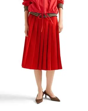 Prada Pleated Gabardine Midi-skirt