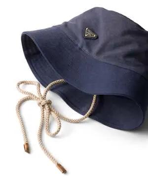 Prada Cotton Bucket Hat - Navy