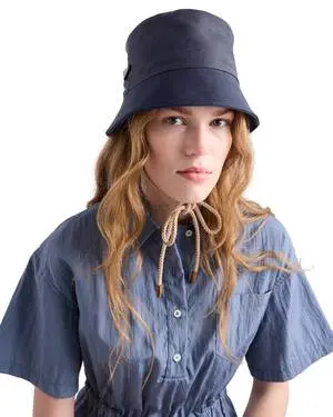 Prada Cotton Bucket Hat - Navy