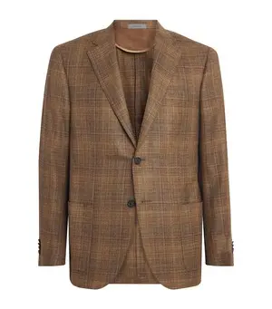 Corneliani Virgin Wool-silk-linen Blazer - Brown