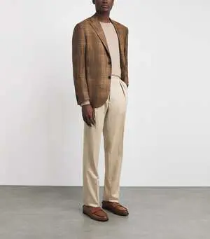 Corneliani Virgin Wool-silk-linen Blazer - Brown