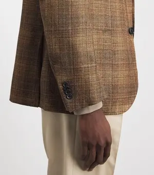 Corneliani Virgin Wool-silk-linen Blazer - Brown