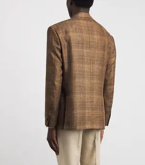 Corneliani Virgin Wool-silk-linen Blazer - Brown