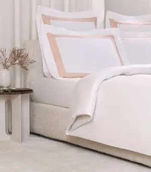 Frette Cotton Breeze Border King Duvet Cover - Pink